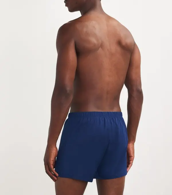 Hanro Cotton Sporty Boxer Shorts - Navy