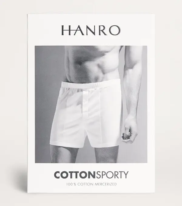 Hanro Cotton Sporty Boxer Shorts - Navy