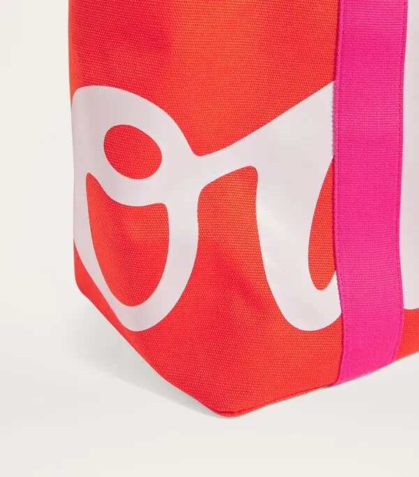 Harrods Cotton Logo Tote Bag - Orange