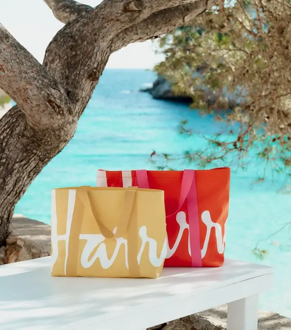 Harrods Cotton Logo Tote Bag - Orange