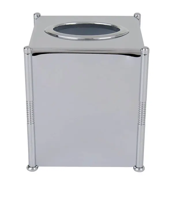 ZODIAC Cylinder Chrome Tissue Box - Silver