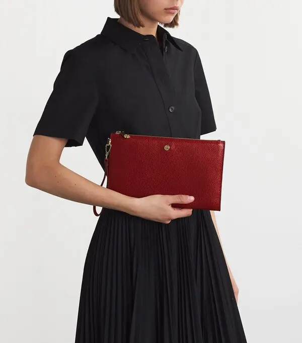 Harrods Medium Pebbled Leather Pouch