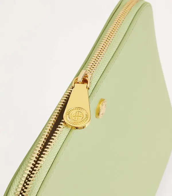 Harrods Large Leather Cosmetics Bag - Green