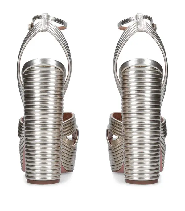 AQUAZZURA Metallic Sundance Platform Sandals - Gold