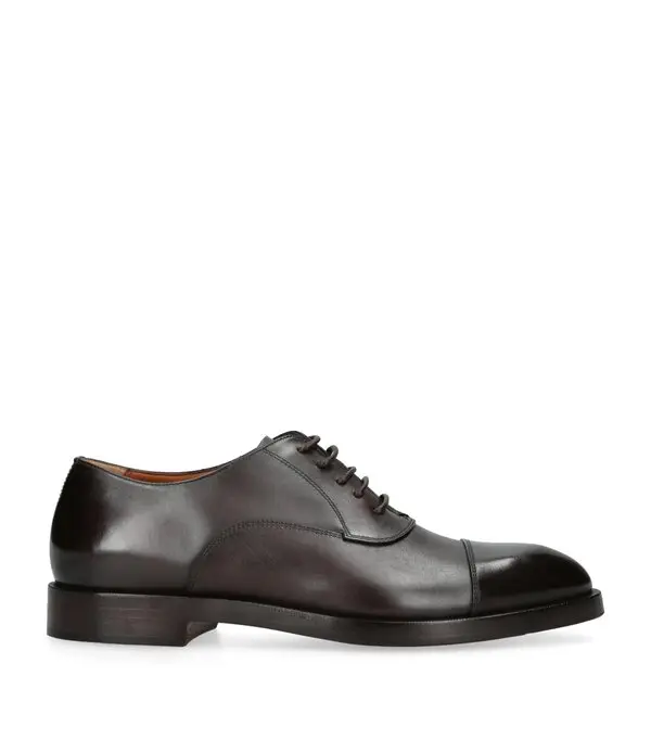 Zegna Torino Leather Cap Toe Oxford Shoes