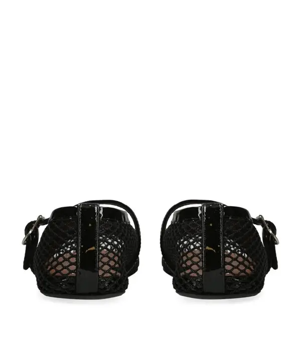 Alaïa Leather Mesh Ballet Flats