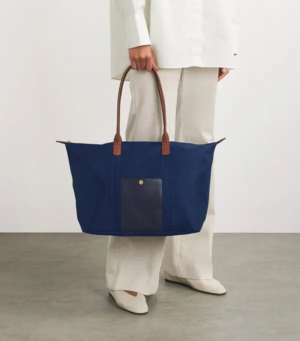 Harrods Nylon Tote Bag - Navy