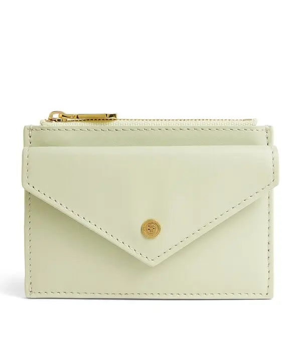Harrods Leather Zip-up Card Holder - Green
