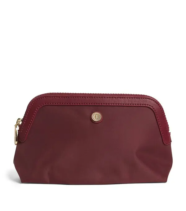 Harrods Small Nylon Wash Bag With Leather Trims - Red