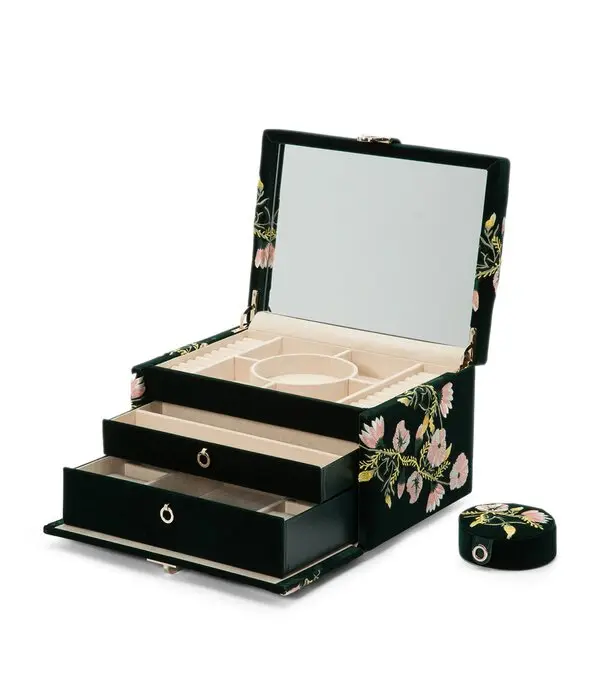 Wolf Medium Zoe Jewellery Box - Green