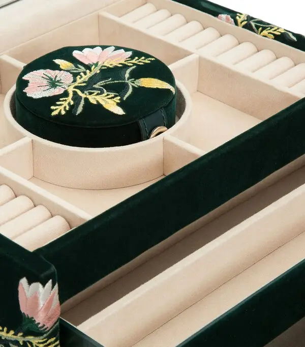 Wolf Medium Zoe Jewellery Box - Green