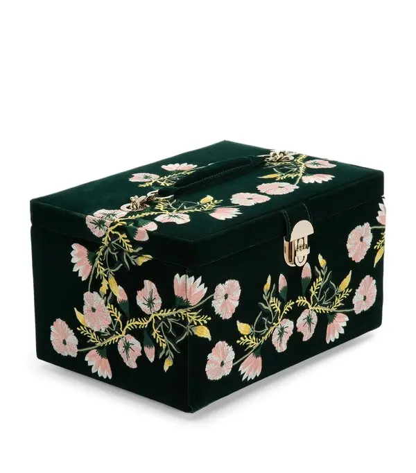 Wolf Medium Zoe Jewellery Box - Green