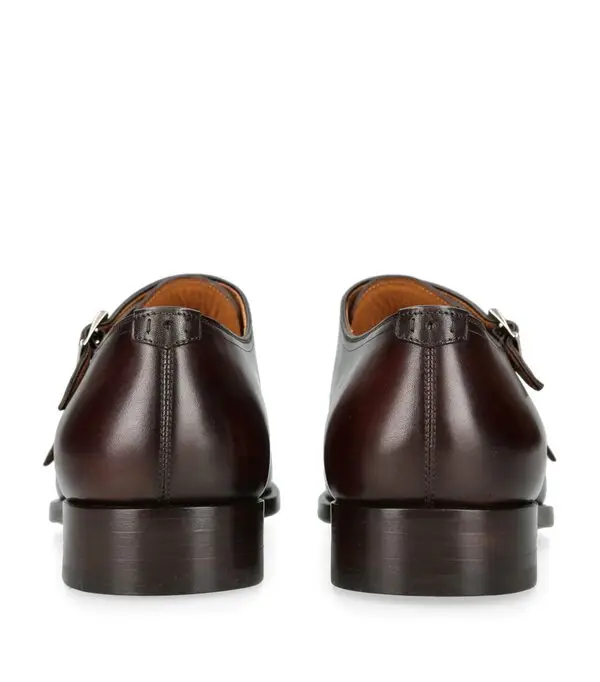 Magnanni Leather Double Monk Strap Shoes