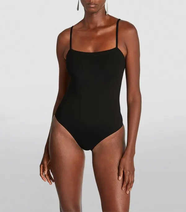 ERES Square-neck Spaghetti Strap One-piece Swimsuit - Black