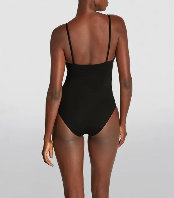 ERES Square-neck Spaghetti Strap One-piece Swimsuit - Black