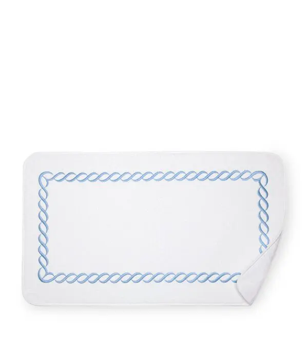 PRATESI Cotton Treccia Bath Mat - Blue