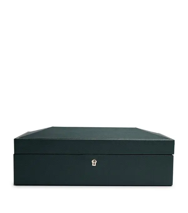 Wolf Vegan Leather 10-piece Watch Box - Green