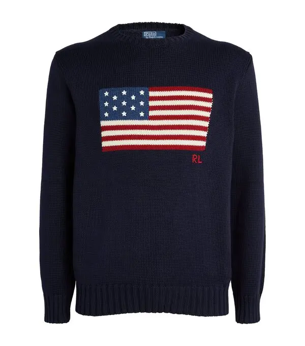 Polo Ralph Lauren American Flag Embroidered Sweater