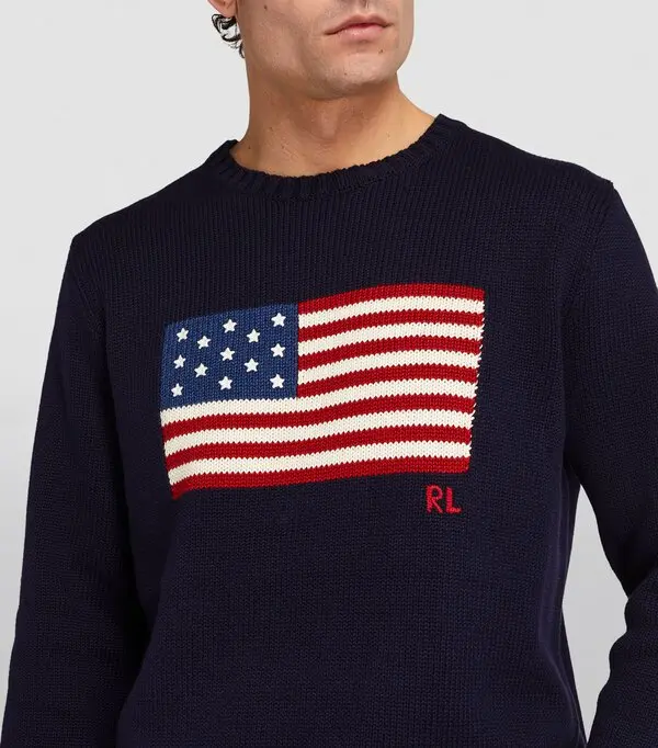 Polo Ralph Lauren American Flag Embroidered Sweater