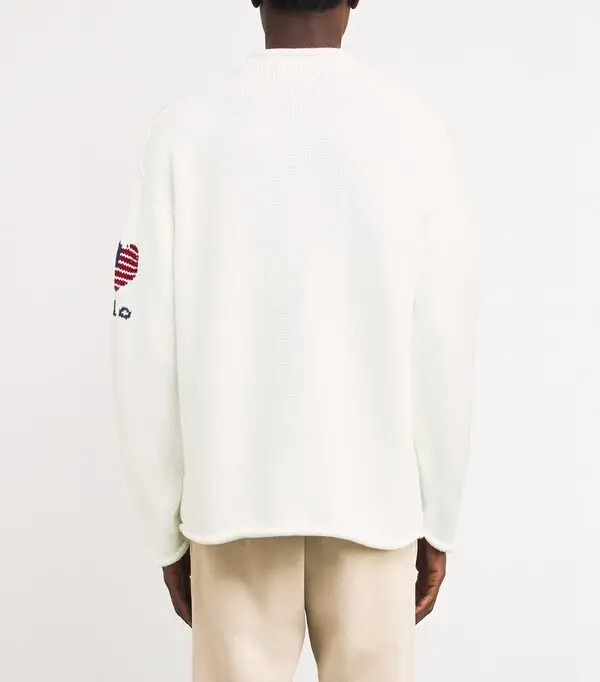 Polo Ralph Lauren Embroidered American Flag Sweater