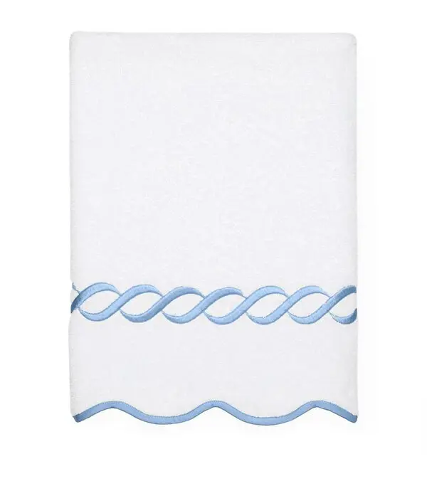 PRATESI Cotton Treccia Hand Towel - Blue
