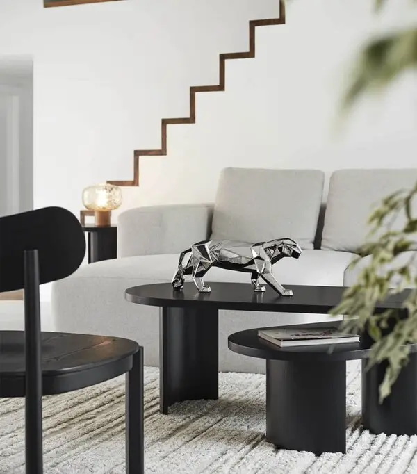 LLADRO Porcelain Panther Figurine - Silver