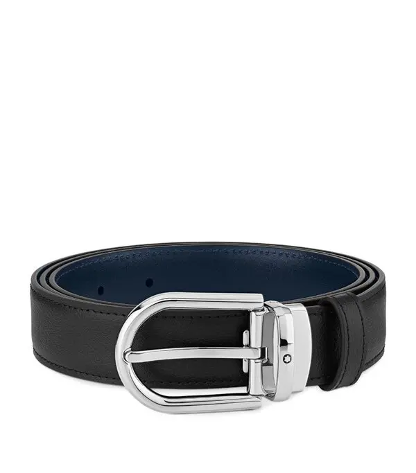 Montblanc Leather Reversible Horseshoe Belt