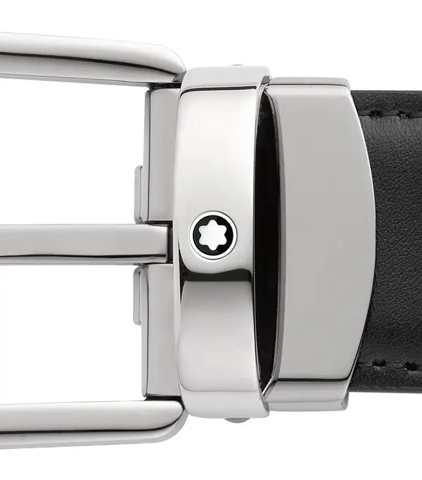 Montblanc Leather Horseshoe Buckle Belt - Black
