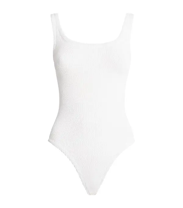 Hunza G Original Crinkle Square-neck One-piece Swimsuit - White