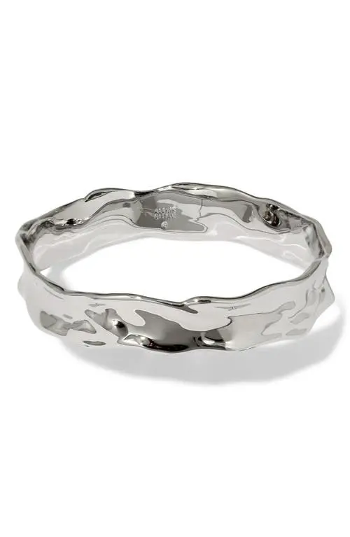 Alexis Bittar Brut Textured Strap Bangle - Silver