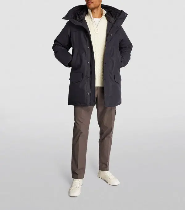 Canada Goose Wool Langford Parka Jacket - Navy