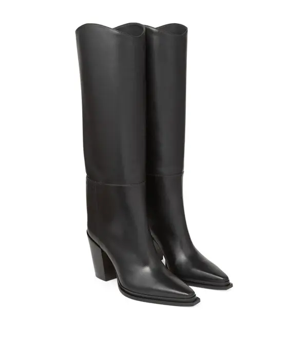 JIMMY CHOO Cece 80 Leather Knee-high Boots