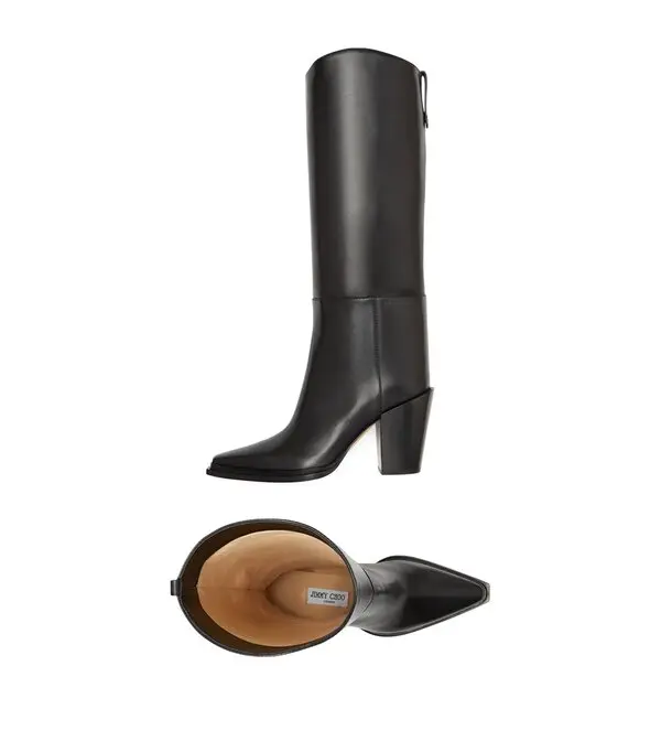 JIMMY CHOO Cece 80 Leather Knee-high Boots