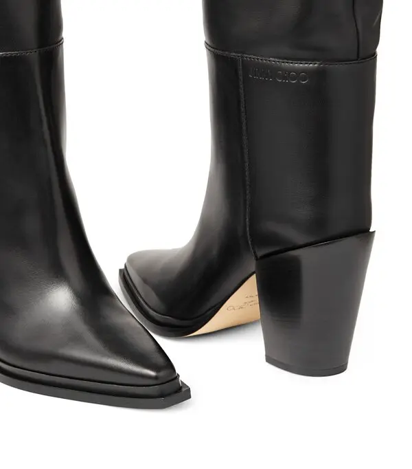 JIMMY CHOO Cece 80 Leather Knee-high Boots