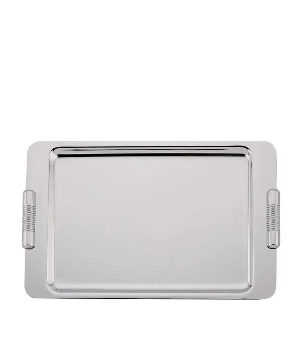 ZODIAC Large Cylinder Chrome Tray - Silver