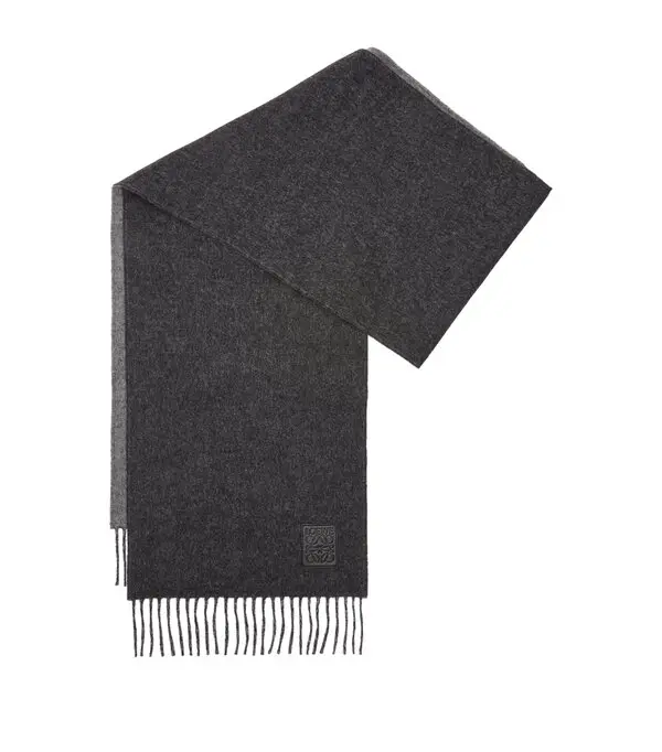 Loewe Wool-cashmere Anagram Scarf - Black