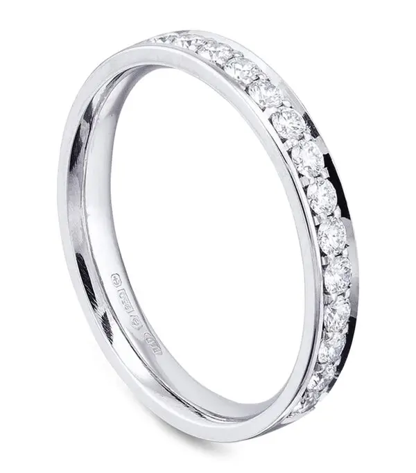 BOODLES Platinum And Diamond Classic Wedding Band - Silver