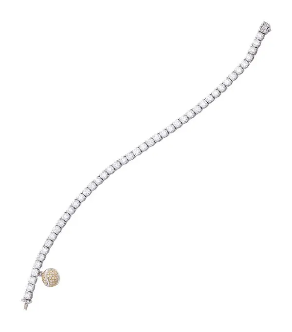 BOODLES Platinum, Mixed Gold, And Diamond Classic Tennis Bracelet - Silver