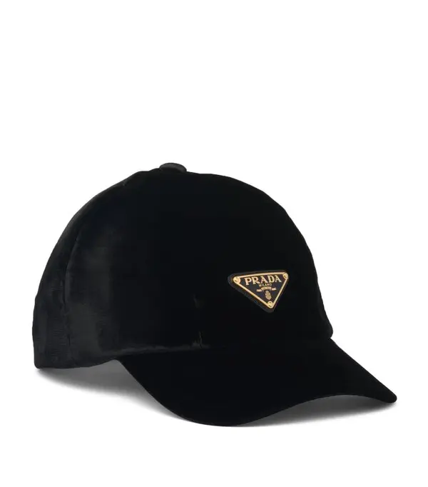 Prada Velvet Baseball Cap - Black