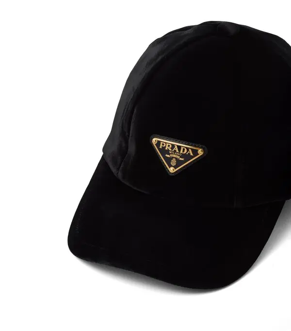 Prada Velvet Baseball Cap - Black