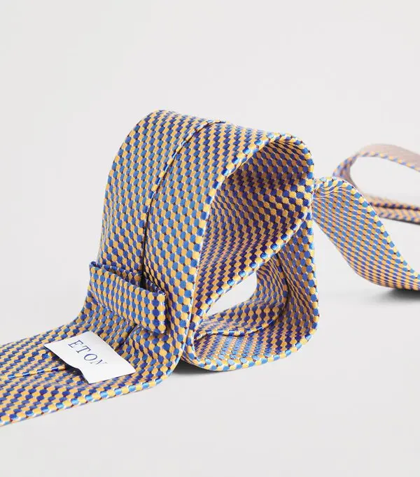 Eton Silk Geometric Neck Tie - Yellow