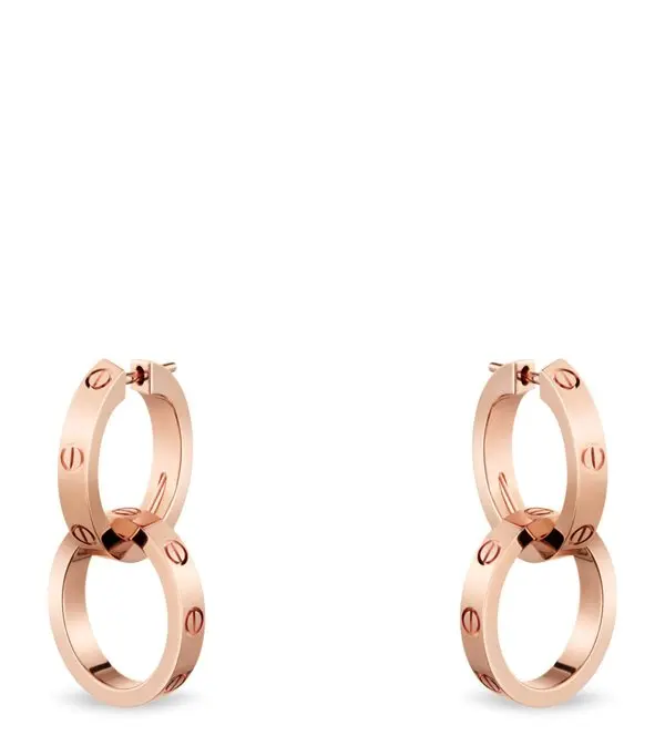 Cartier Love Double Hoop Earrings - Rose Gold