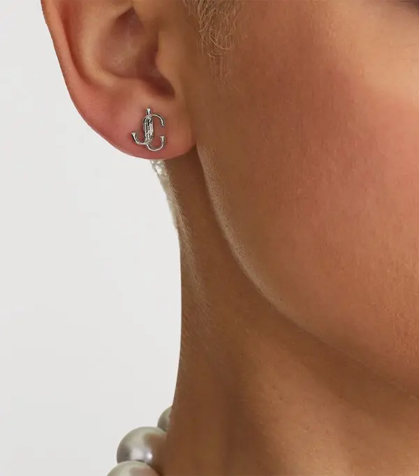 JIMMY CHOO Monogram Stud Earrings