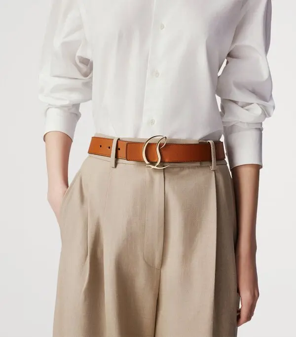 CHRISTIAN LOUBOUTIN Cl Logo Leather Belt