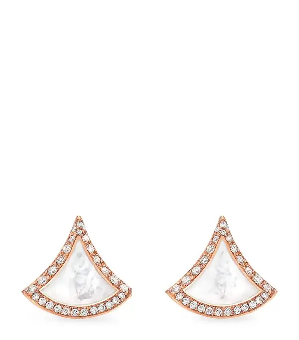 BVLGARI Diamond And Mother-of-pearl Divas' Dream Stud Earrings - Rose Gold
