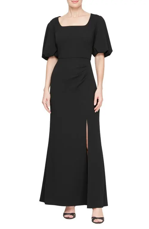 Alex Evenings Square Neck Column Gown