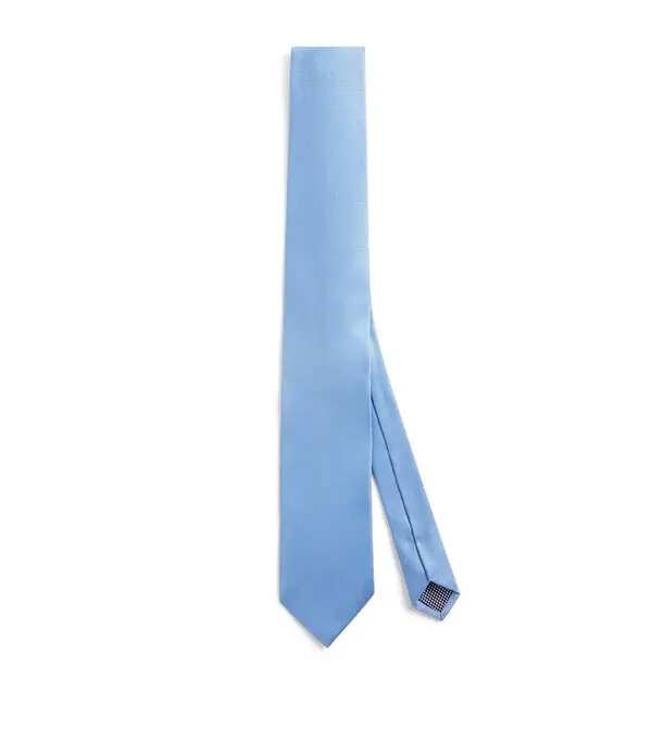 Eton Silk Textured Neck Tie - Blue