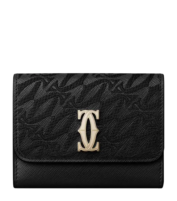 Cartier Mini Leather C De Wallet - Black