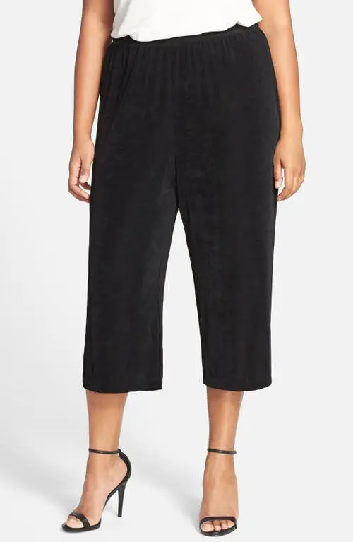 Vikki Vi High Rise Stretch Knit Cropped Pants - Black
