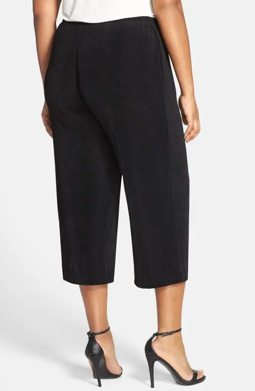 Vikki Vi High Rise Stretch Knit Cropped Pants - Black